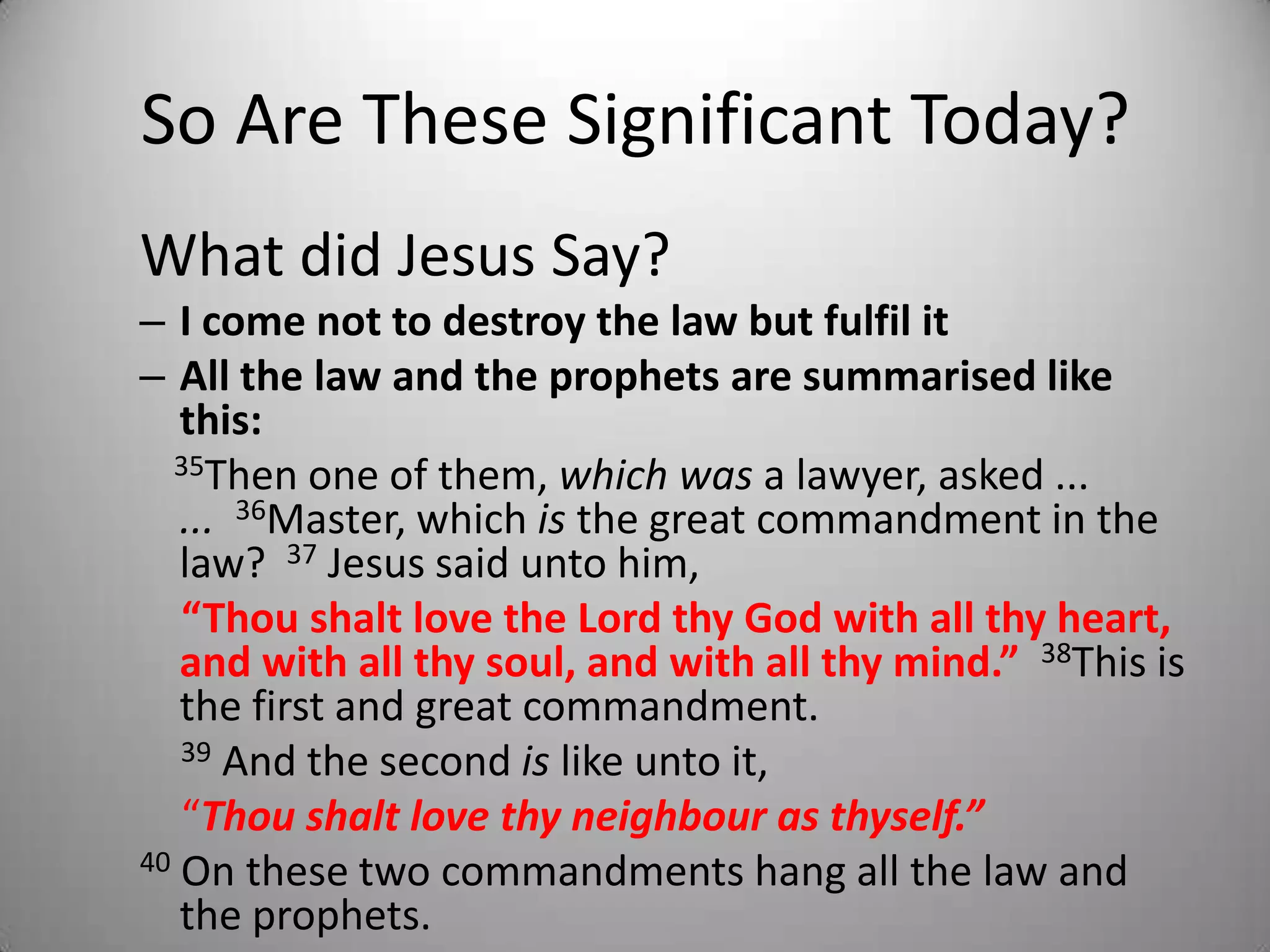 The ten commandments - Their significance today | PPTX | Judaism ...