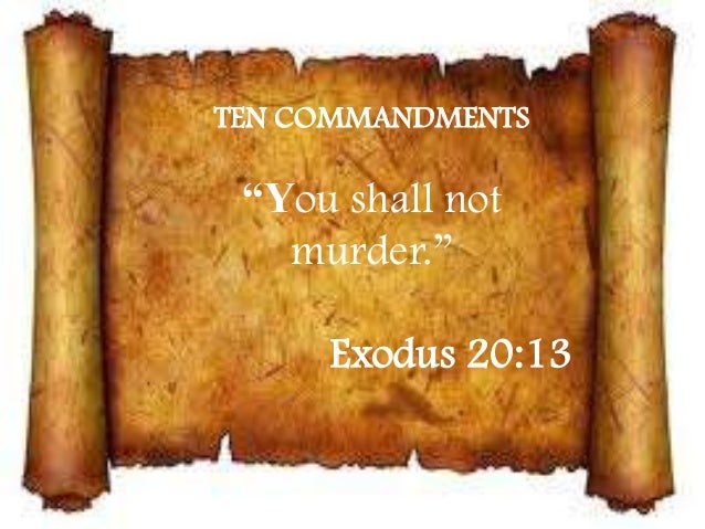 You Shall Not Kill