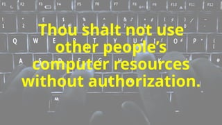 The Ten Commandments for Computer Ethics | PPTX