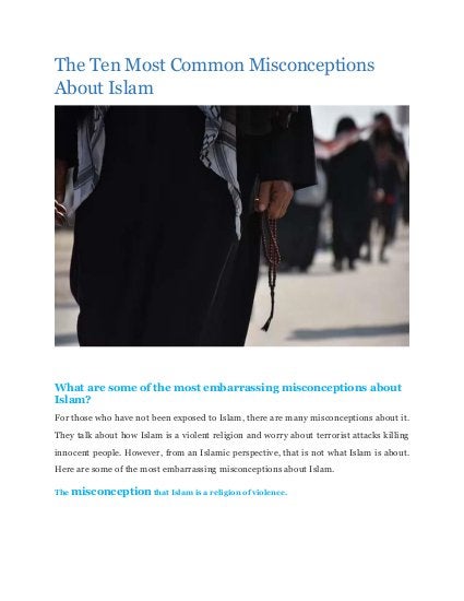 The Ten Most Common Misconceptions About Islam. | PDF | Free Download