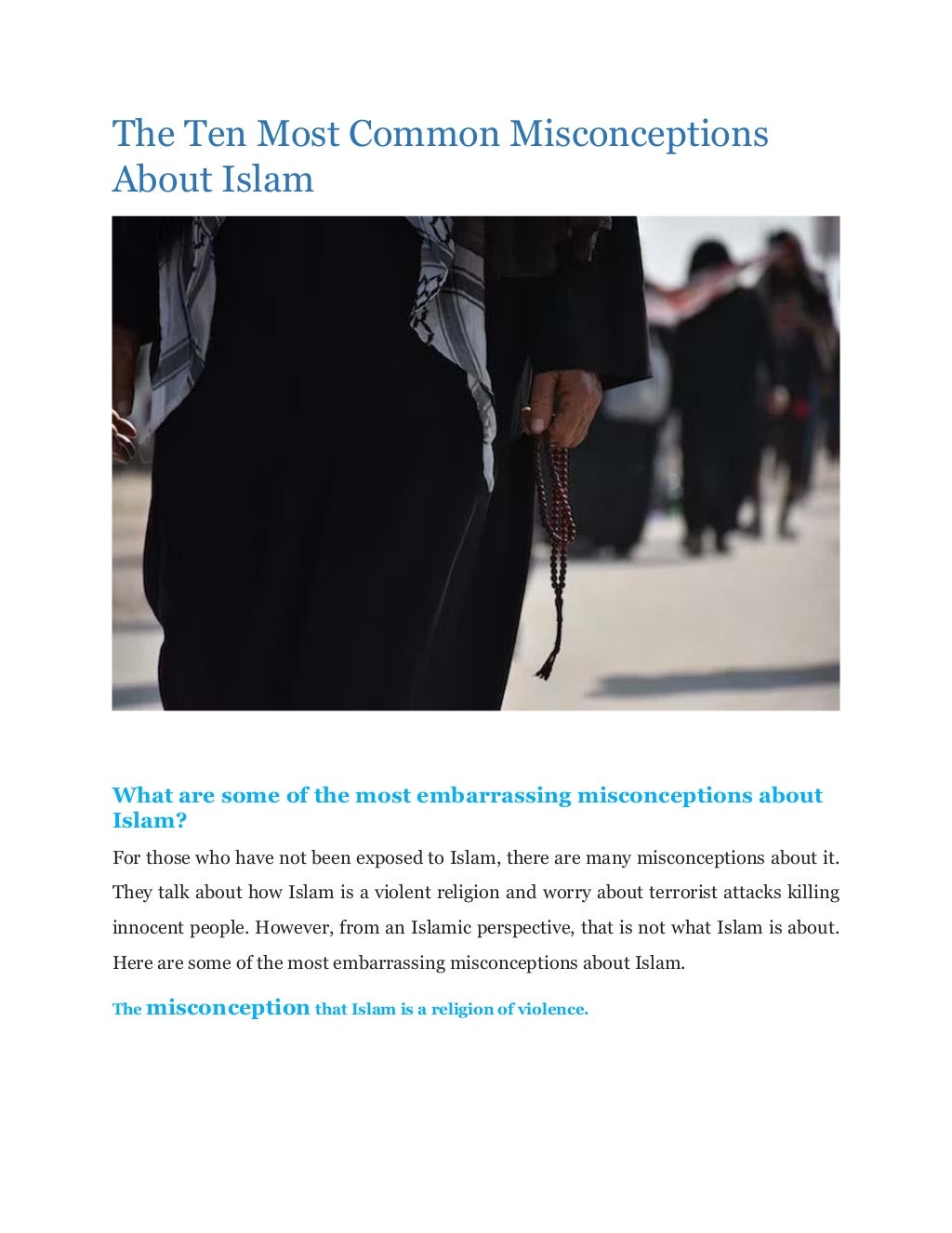 The Ten Most Common Misconceptions About Islam. | PDF