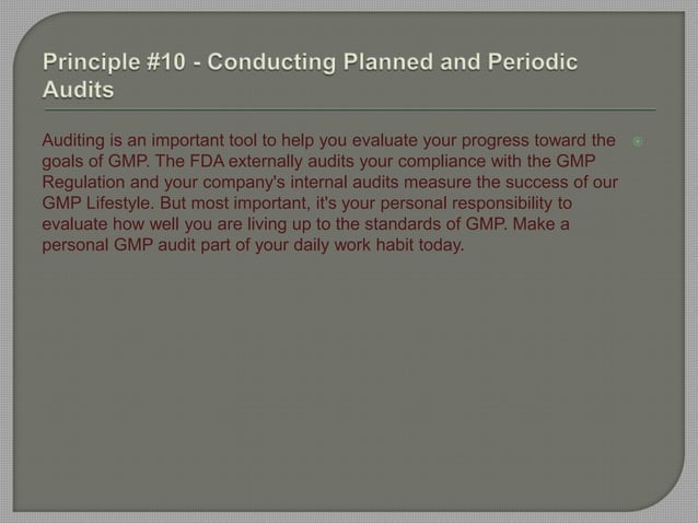 The ten principles of gmp | PPTX