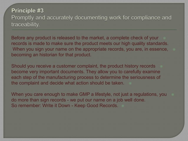 The ten principles of gmp | PPTX