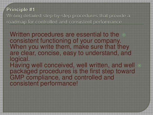 The ten principles of gmp