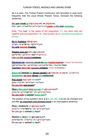 TURKISH TENSES, MODALS and LINKING VRBS | DOCX