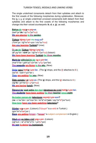 TURKISH TENSES, MODALS and LINKING VRBS | DOCX