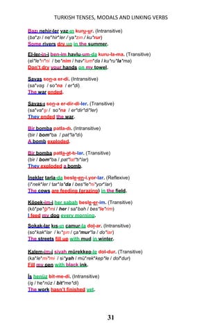 TURKISH TENSES, MODALS and LINKING VRBS | DOCX