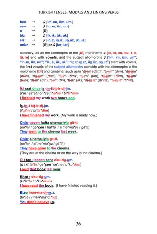 TURKISH TENSES, MODALS and LINKING VRBS | DOCX