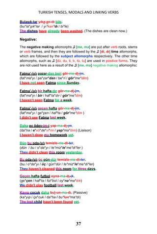 TURKISH TENSES, MODALS and LINKING VRBS | DOCX