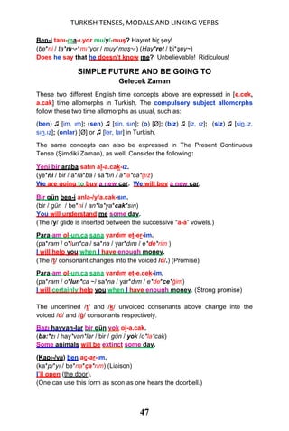 TURKISH TENSES, MODALS and LINKING VRBS | DOCX
