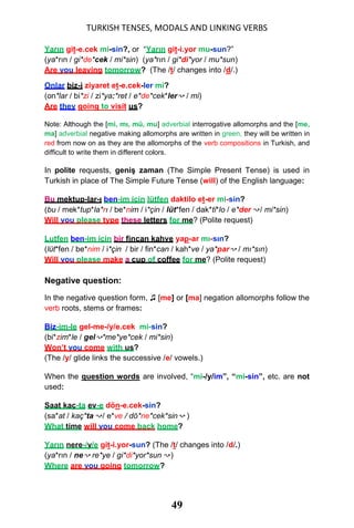 TURKISH TENSES, MODALS and LINKING VRBS | DOCX