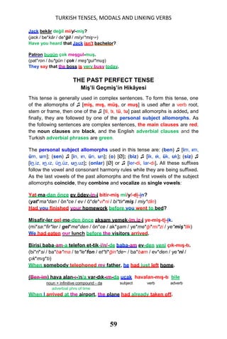 TURKISH TENSES, MODALS and LINKING VRBS | DOCX