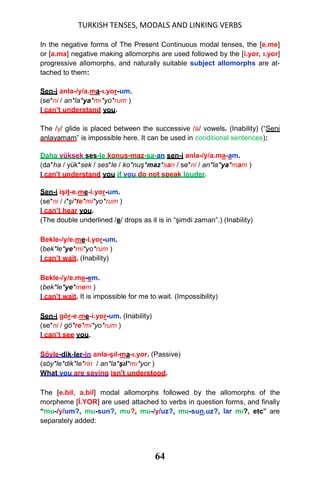 TURKISH TENSES, MODALS and LINKING VRBS | DOCX