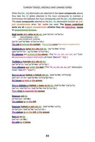 TURKISH TENSES, MODALS and LINKING VRBS | DOCX