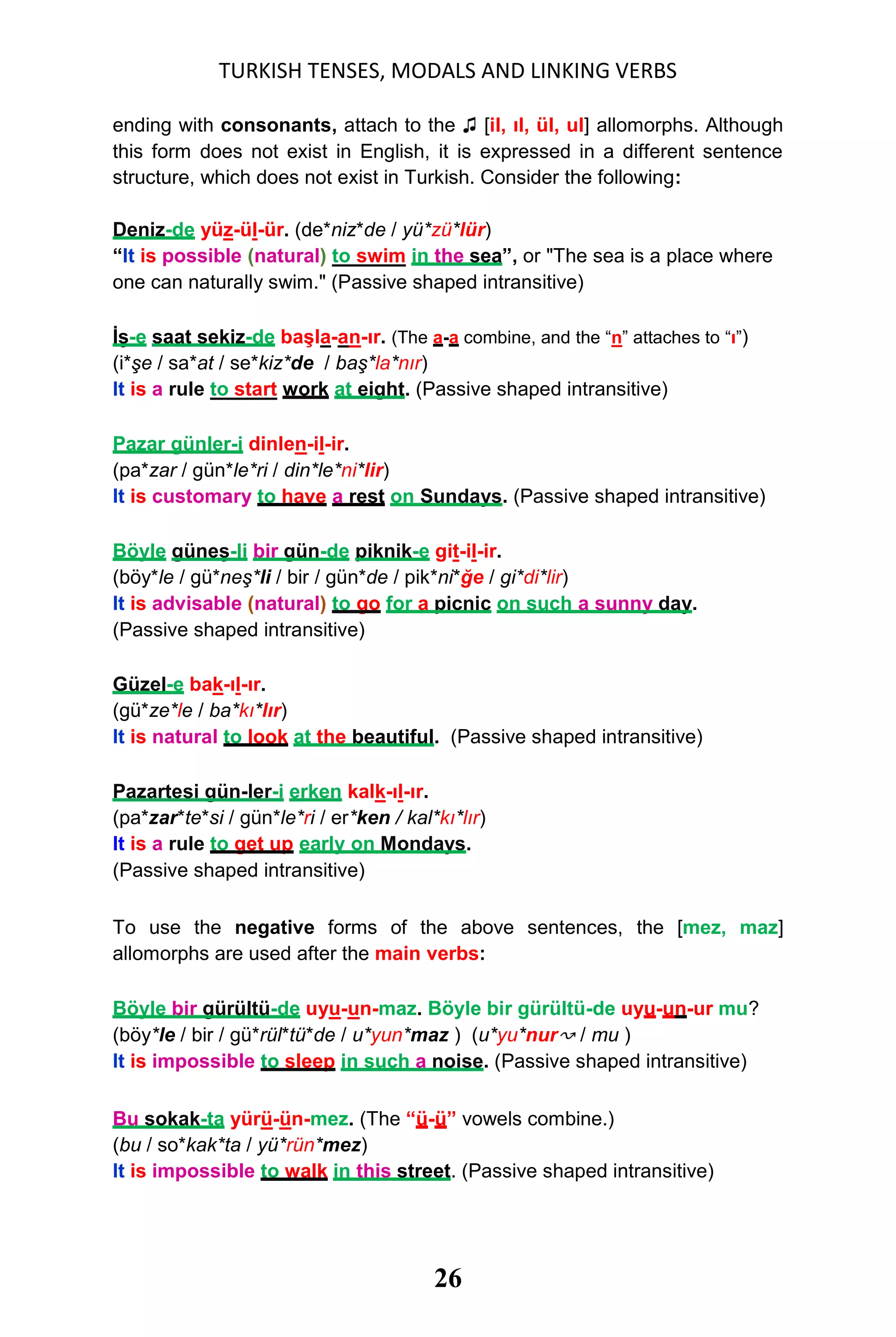 TURKISH TENSES, MODALS and LINKING VERBS in TURKISH and ENGLISH ARE ...