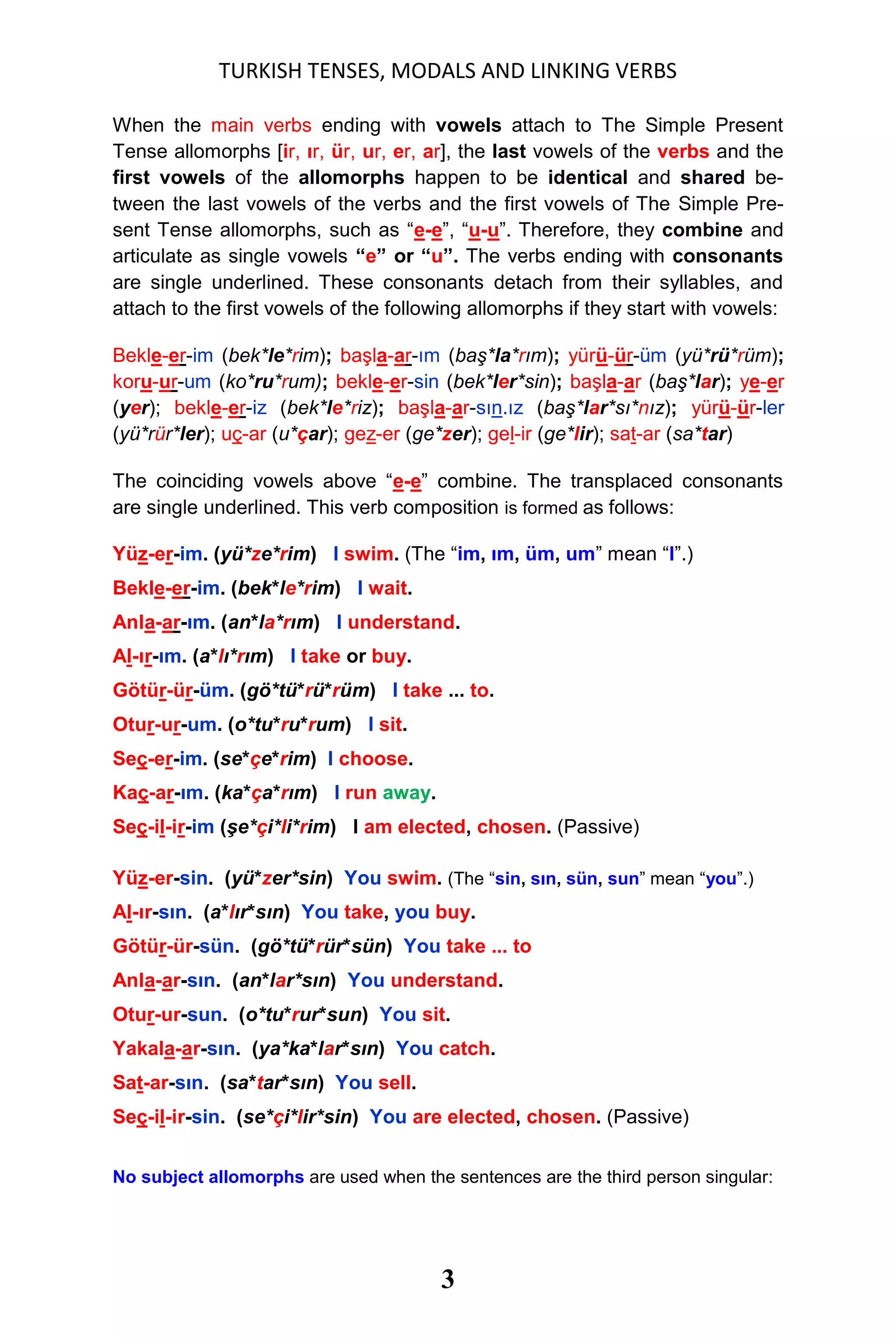 TURKISH TENSES, MODALS and LINKING VERBS in TURKISH and ENGLISH ARE ...