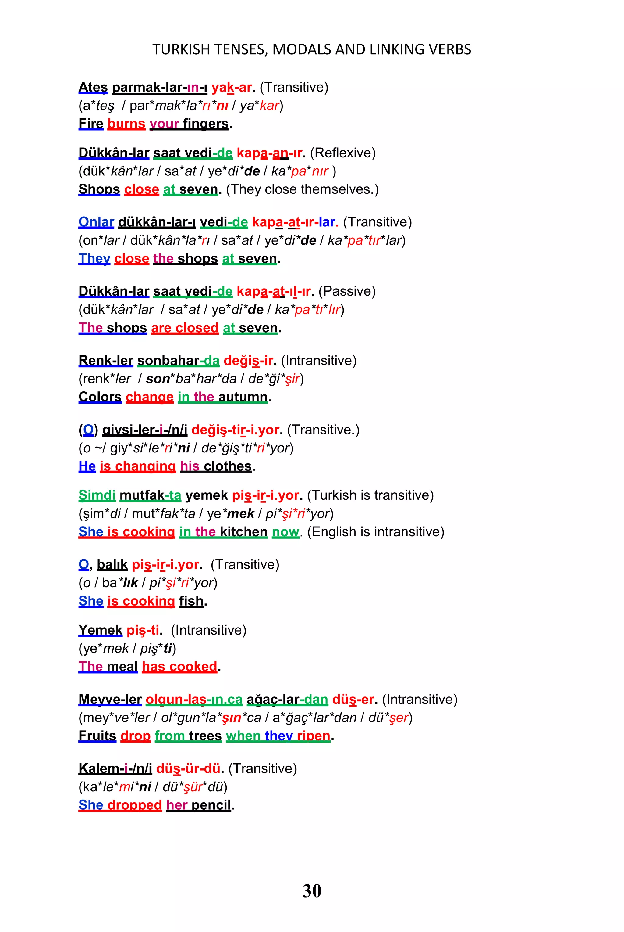 TURKISH TENSES, MODALS and LINKING VERBS in TURKISH and ENGLISH ARE ...