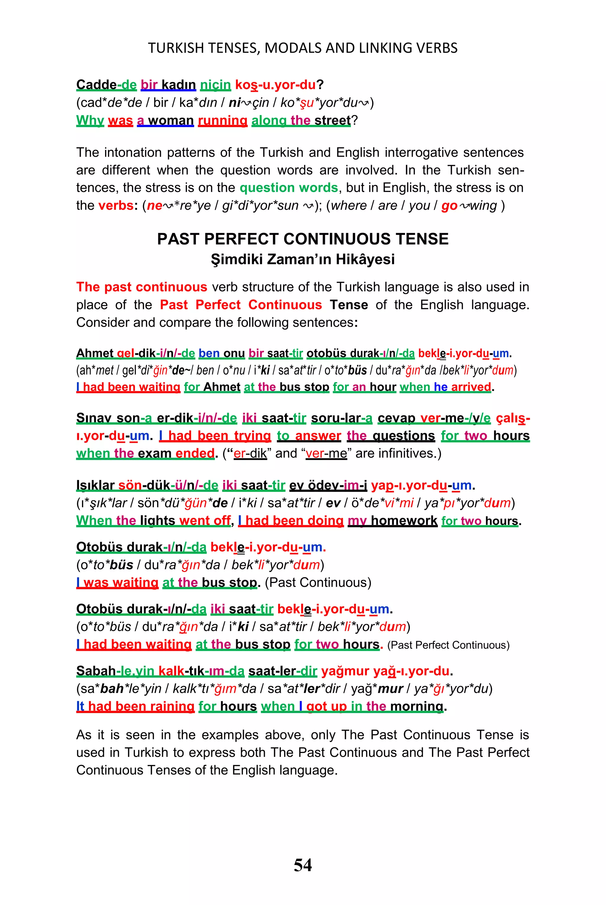 TURKISH TENSES, MODALS and LINKING VERBS in TURKISH and ENGLISH ARE ...