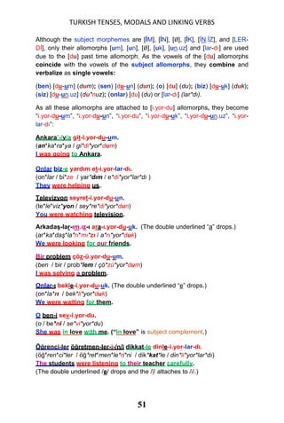 TURKISH TENSES, MODALS and LINKING VERBS in TURKISH and ENGLISH ARE ...