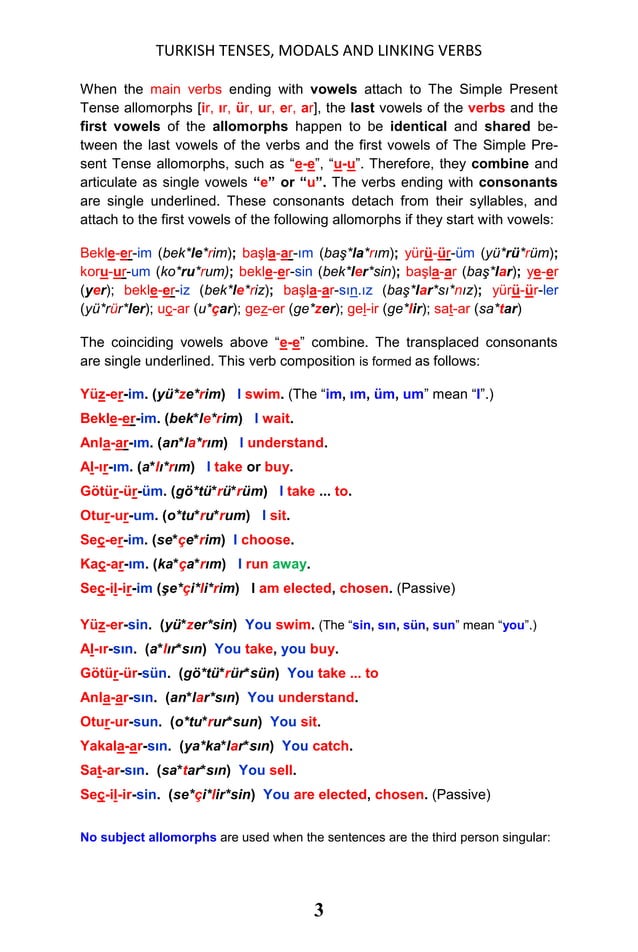 TURKISH TENSES, MODALS and LINKING VERBS in TURKISH and ENGLISH ARE ...