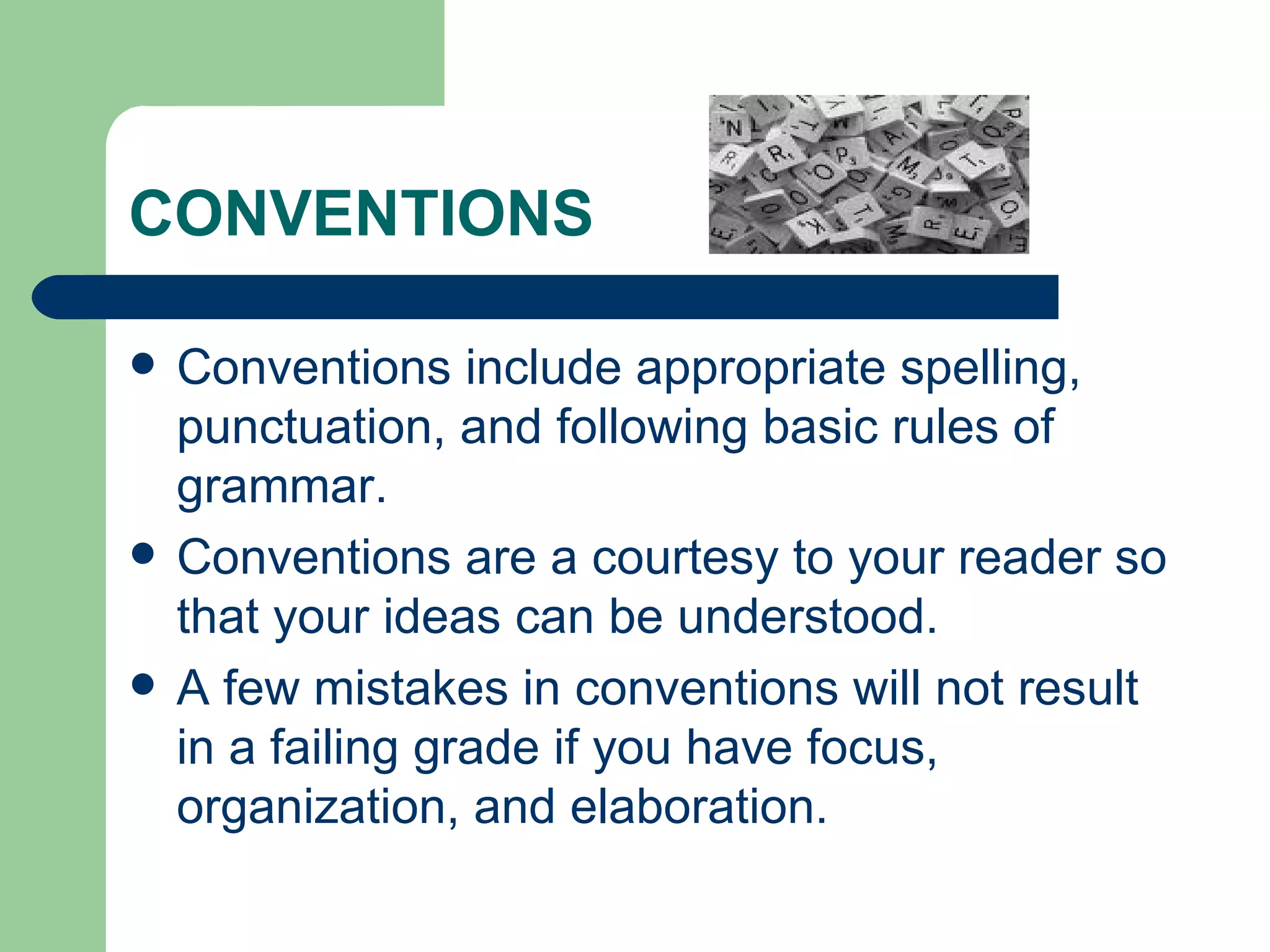 The tenth grade writing assessment | PPT