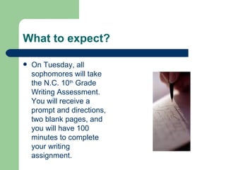 The tenth grade writing assessment | PPT