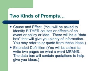 The tenth grade writing assessment | PPT