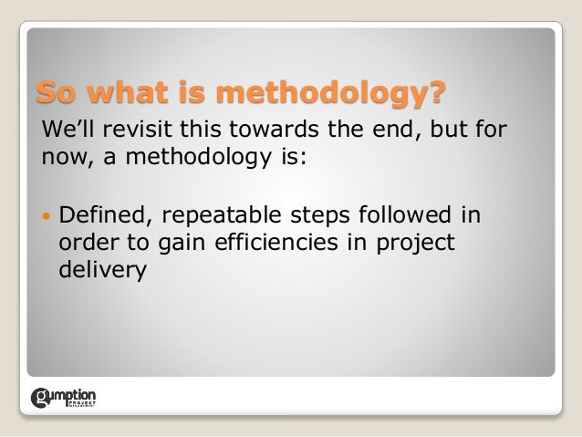 The terminology of methodology