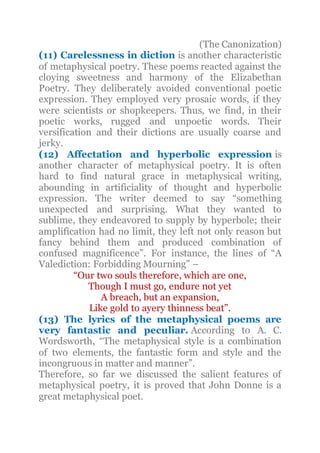 The term metaphysical or metaphysics in poetry is the fruit of ...