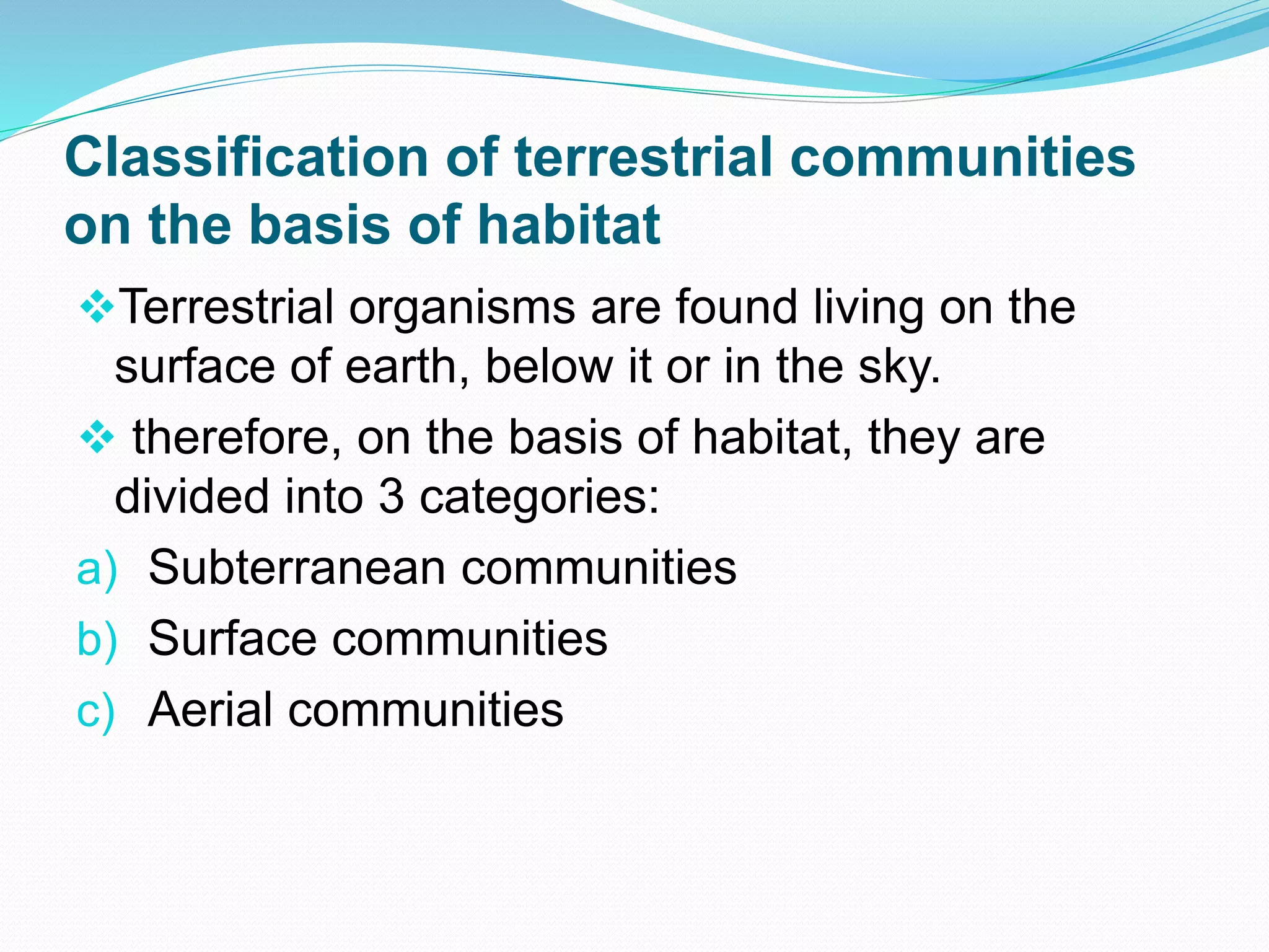 The terrestrial habitat | PPTX