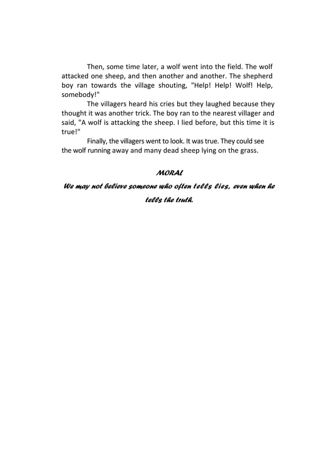 The Boy Who Cried Wolf | DOC