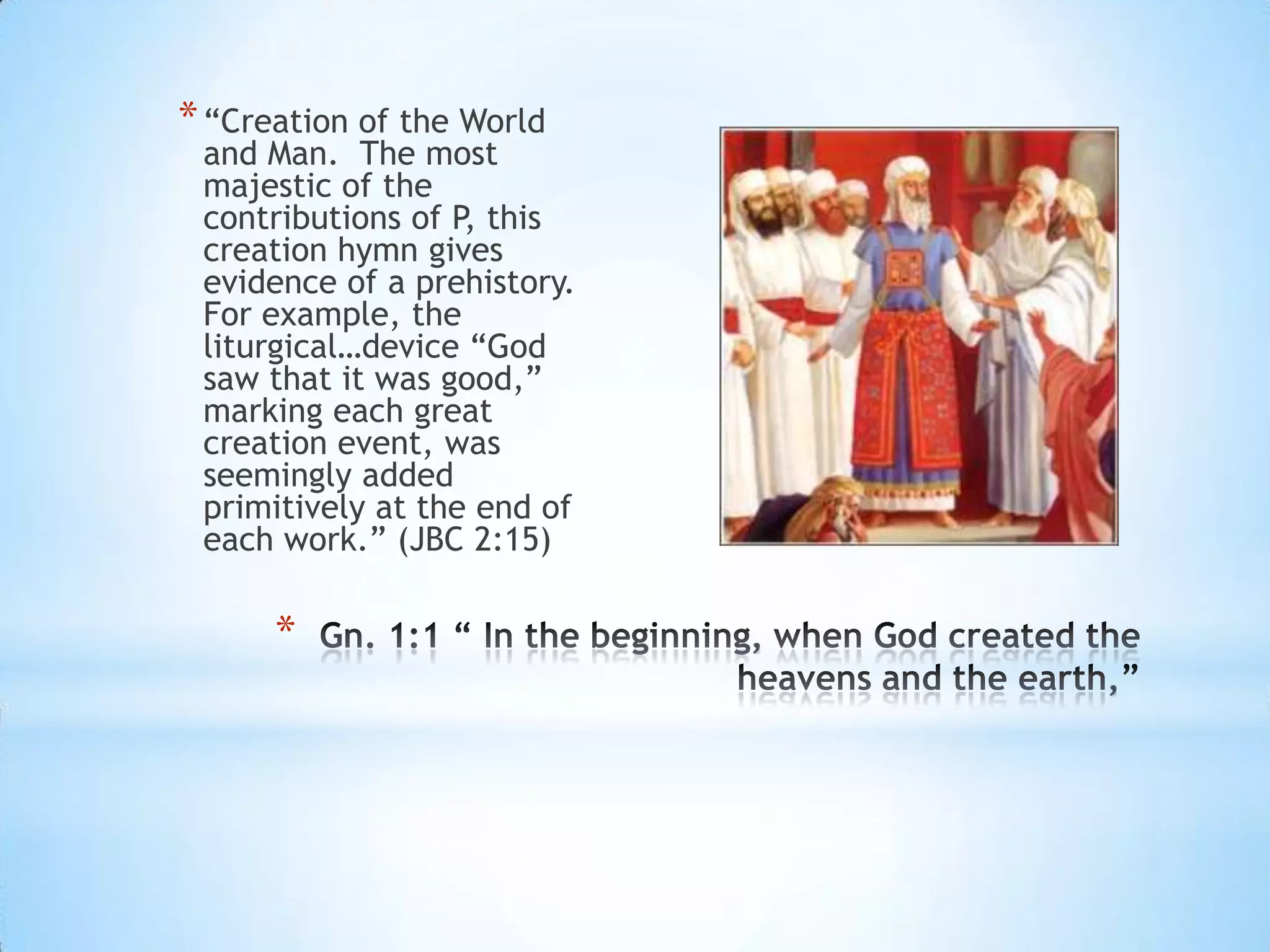 The text of the first story of creation | PPTX