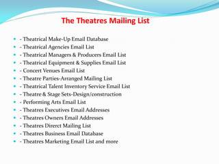 The theatres mailing list | PDF