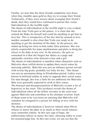 The Theme of individualism in The Twelfth Night” and The Par.docx