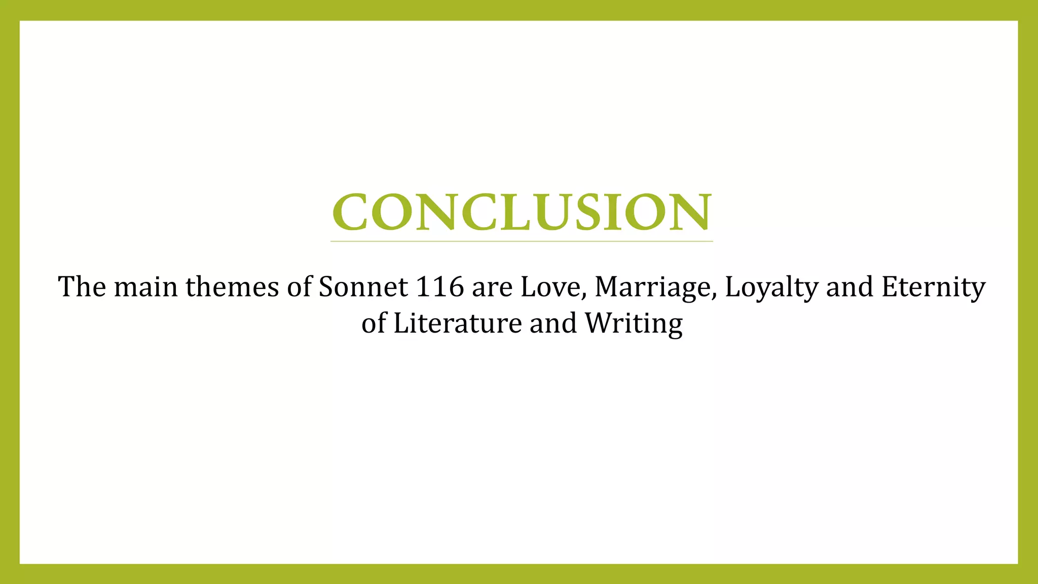 The themes of sonnet 116 | PPTX