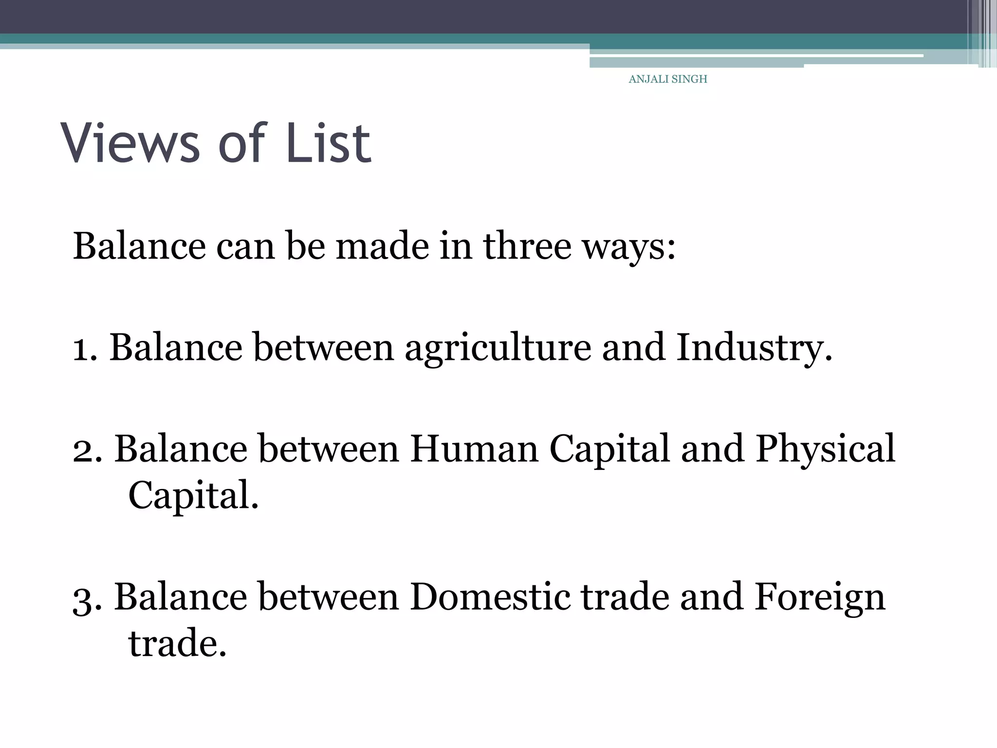 The theory of balanced growth | PPTX