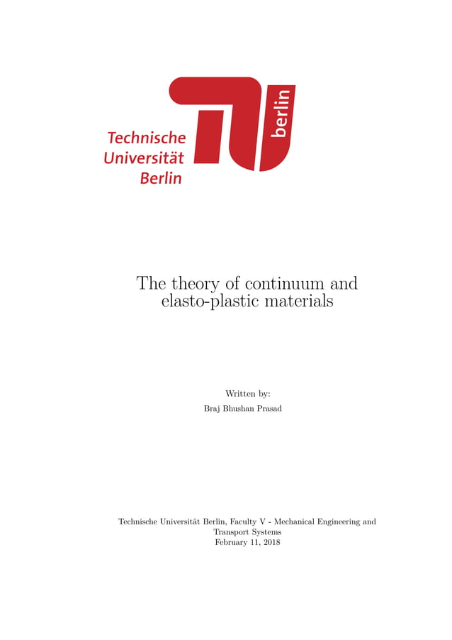 The theory of continuum and elasto plastic materials | PDF | Physics ...