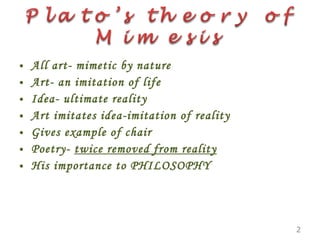 The theory of mimesis in poetics 3 | PPT