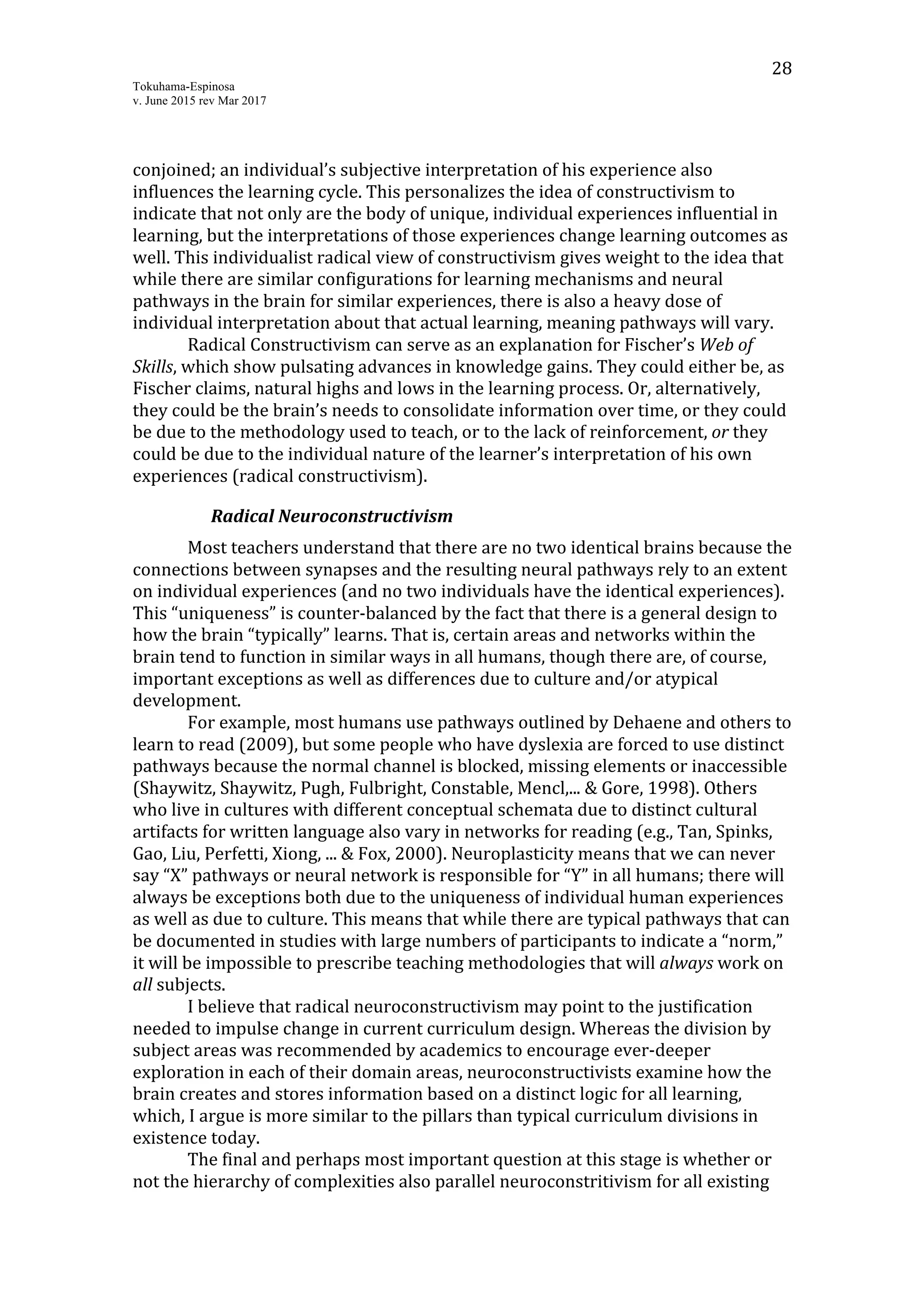 Five Pillars of Neuroconstructivism in the Brain by Tracey Tokuhama ...
