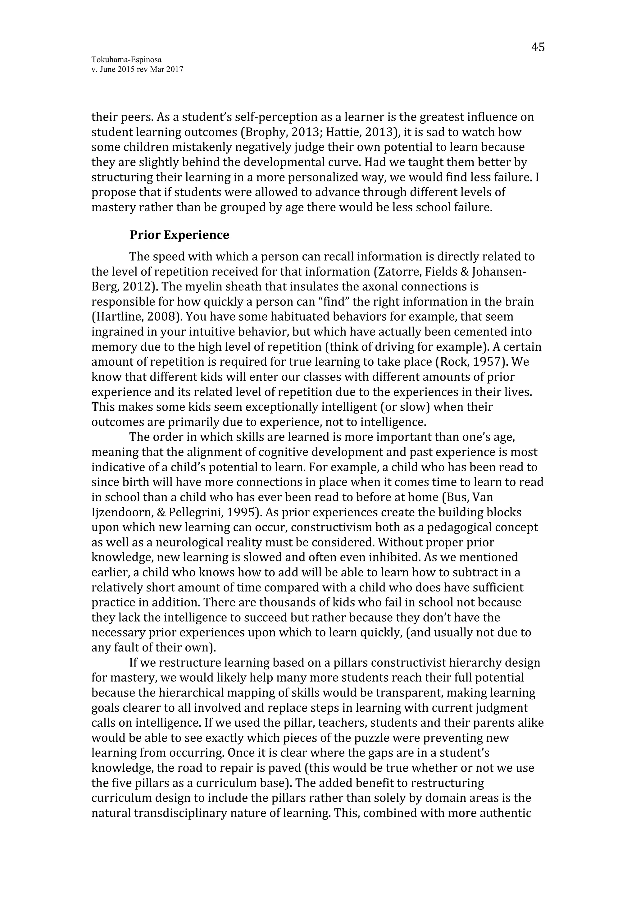 Five Pillars of Neuroconstructivism in the Brain by Tracey Tokuhama ...