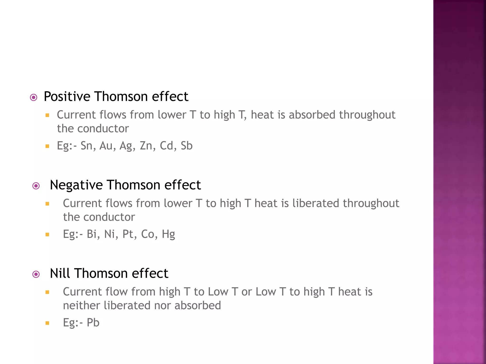 The thermo electric effect | PPTX