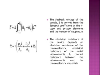 The thermo electric effect | PPTX