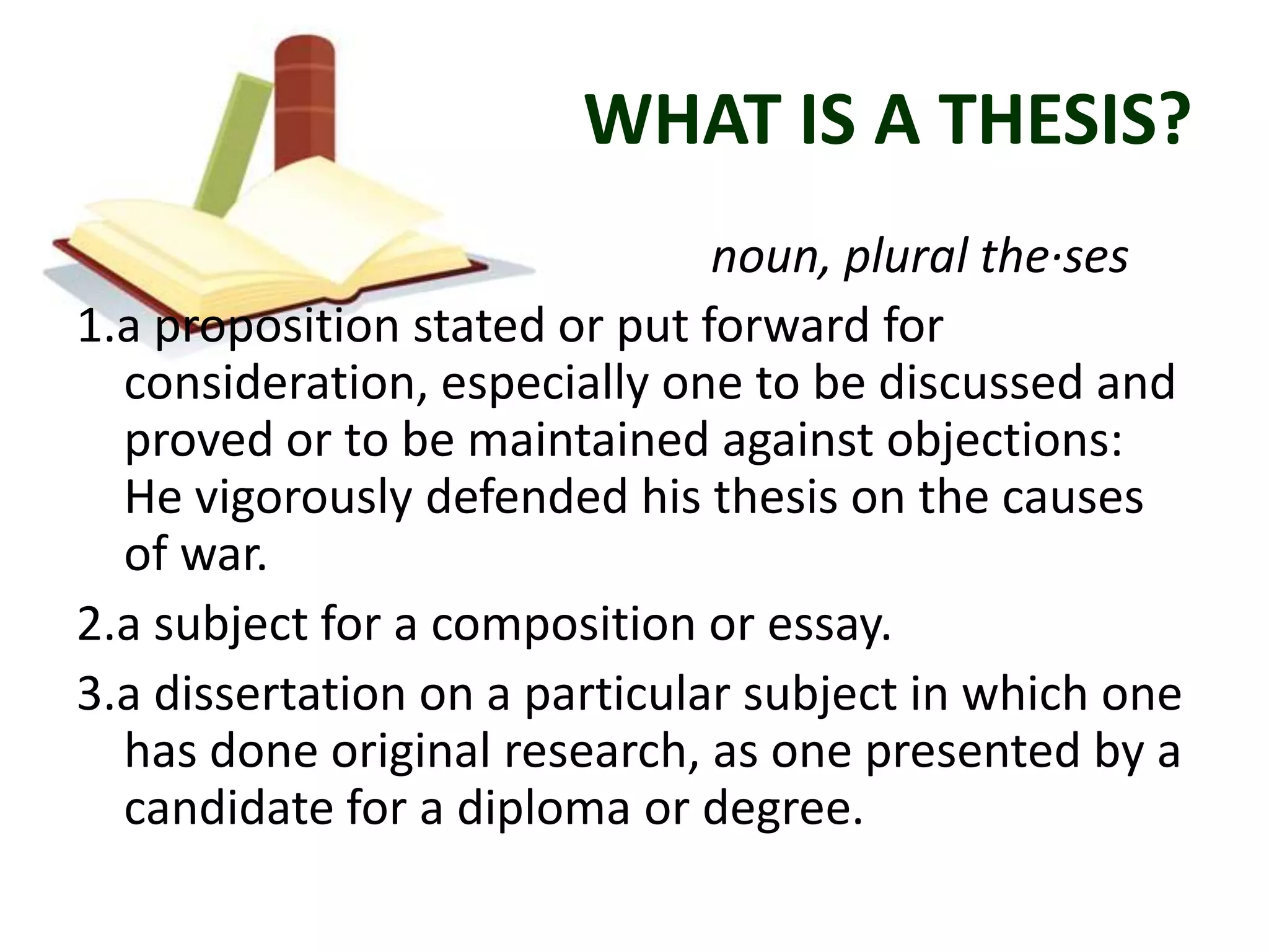 The thesis and its parts | PPTX