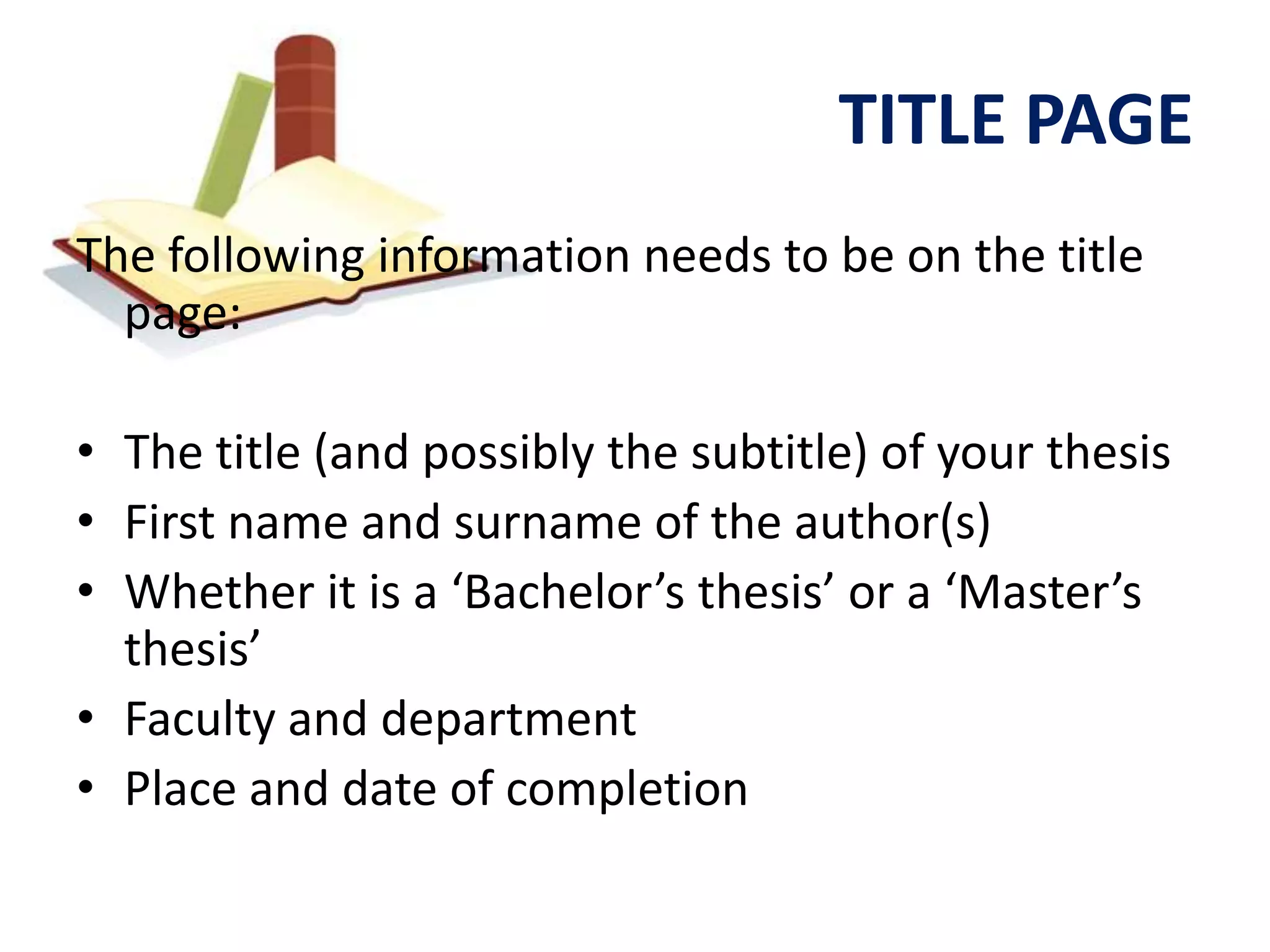 The thesis and its parts | PPTX