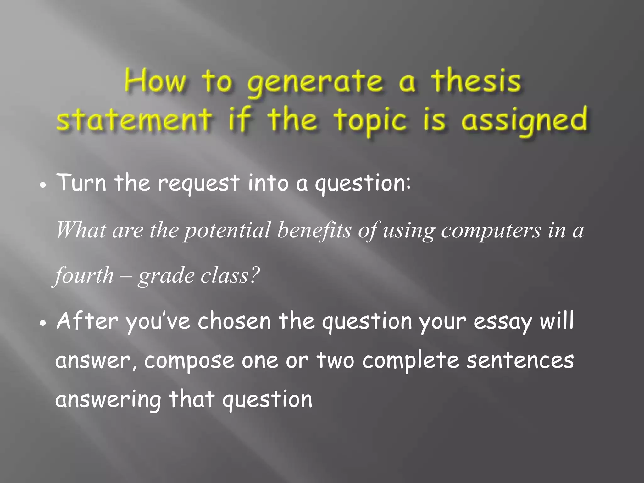 The thesis statement | PPT