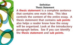 The thesis statement | PPTX
