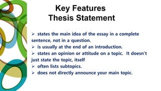 The thesis statement | PPTX