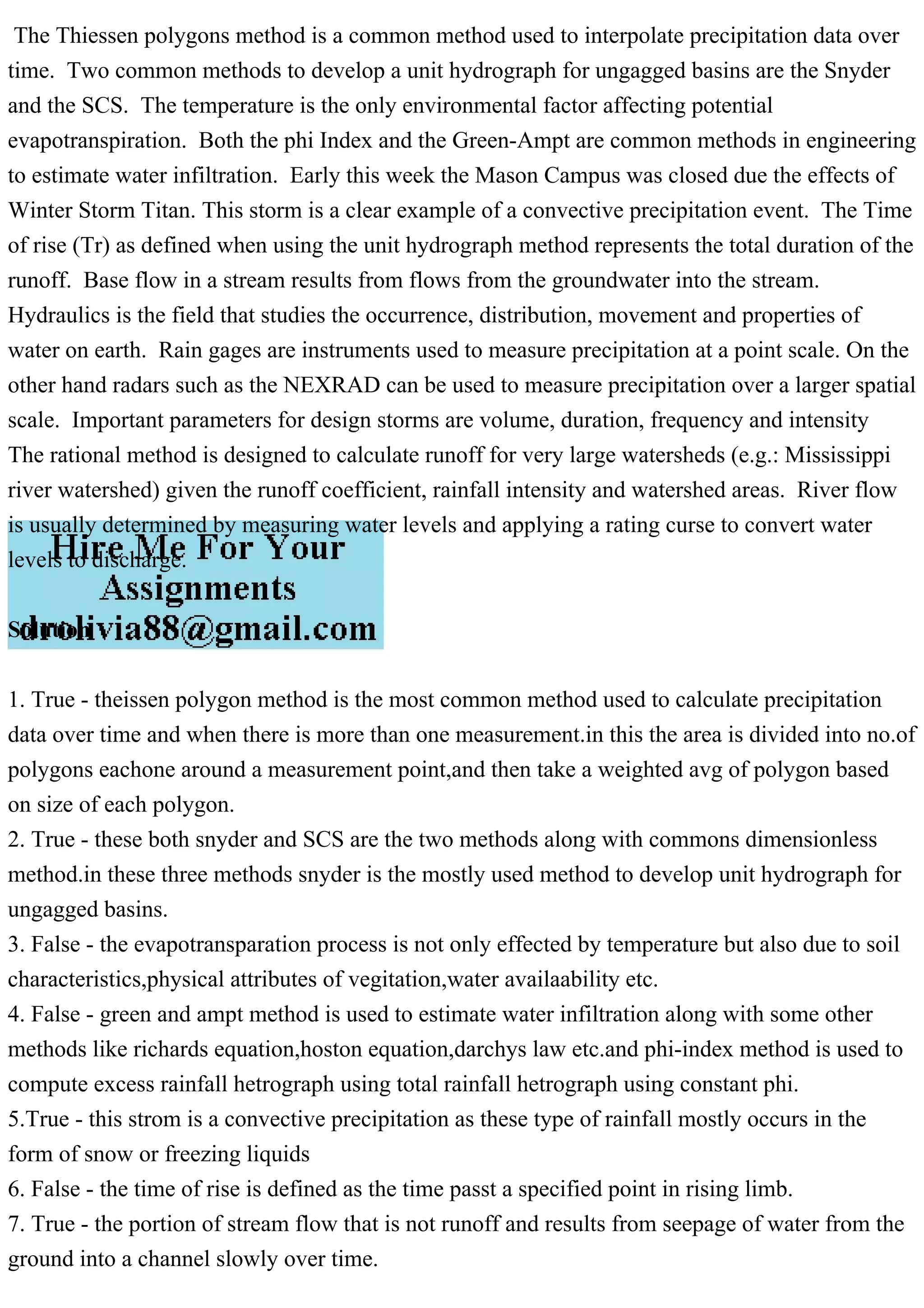 The Thiessen polygons method is a common method used to interpolate p.pdf