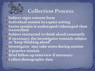 The think aloud (ta) method | PPTX