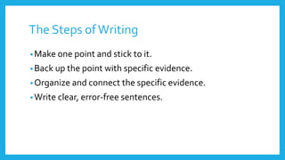 The Third and Fourth Steps in Writing | PPTX